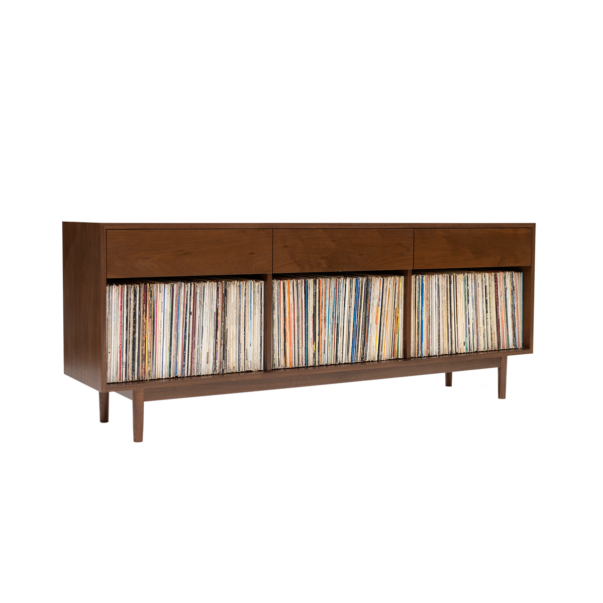 Handcrafted 1 x 3 Drawer Record Storage Cabinet | Soft Close Drawers ...