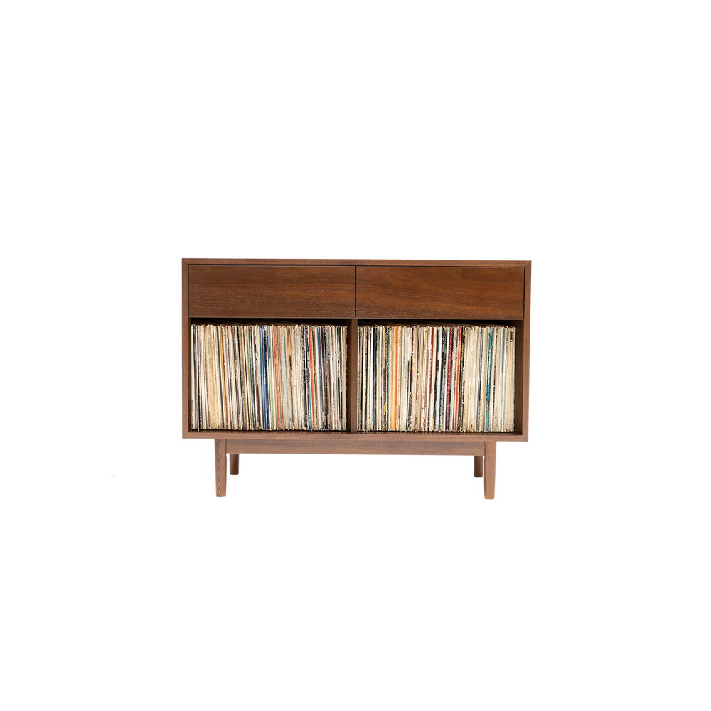 Stylish 1 x 2 Drawer Vinyl Record Storage Cabinet | Made in the USA ...