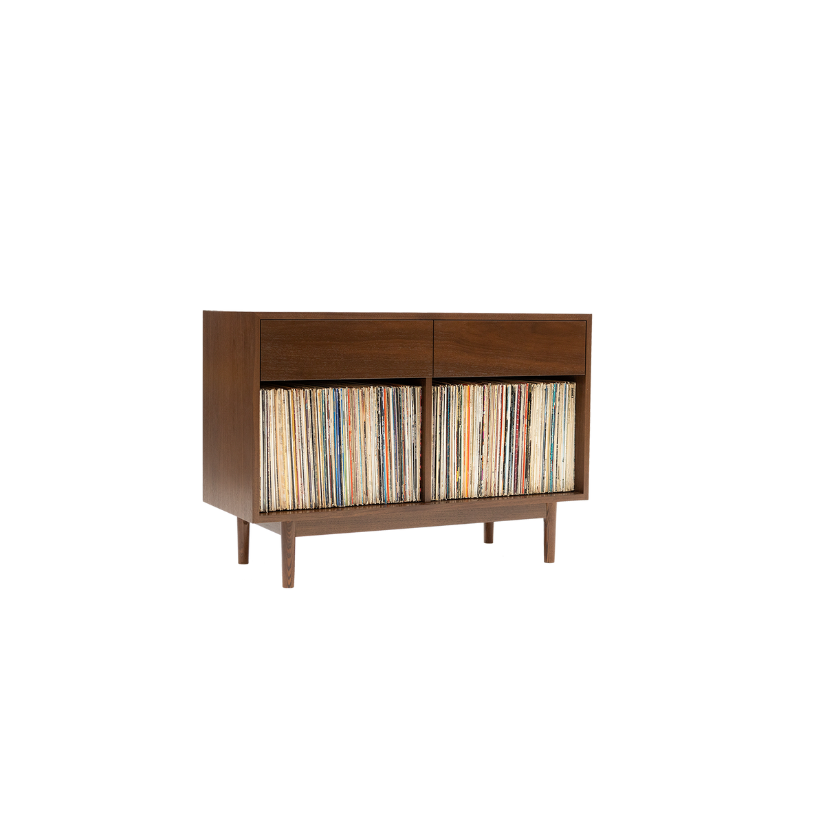 Stylish 1 x 2 Drawer Vinyl Record Storage Cabinet | Made in the USA ...