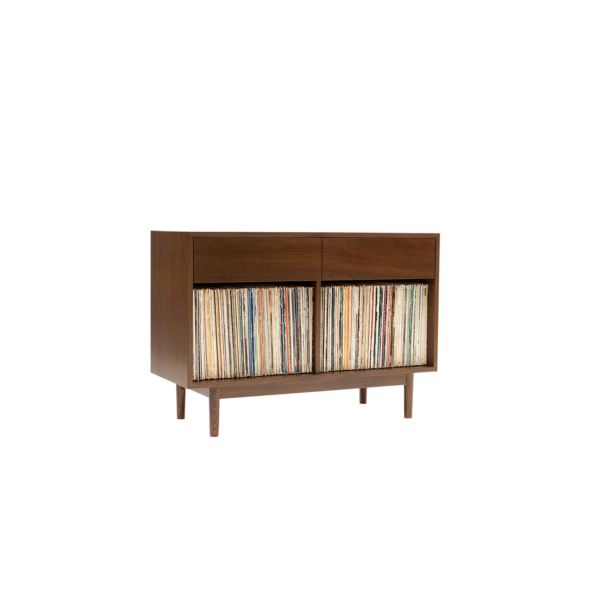 Stylish 1 x 2 Drawer Vinyl Record Storage Cabinet | Made in the USA ...